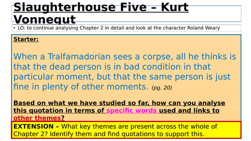Slaughterhouse Five - FULL SoW and revision resources | Teaching Resources