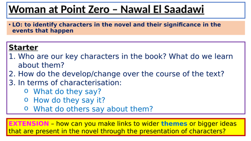 Woman at Point Zero - comprehension and analysis | Teaching Resources