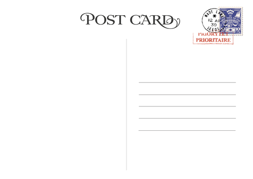 Post card template, free letter writing template for a post card ...