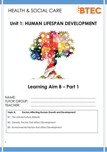 Level 3 Health and Social care Unit 1 - Human Lifespan development LAB ...