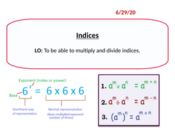 Indices Laws PowerPoint | Teaching Resources