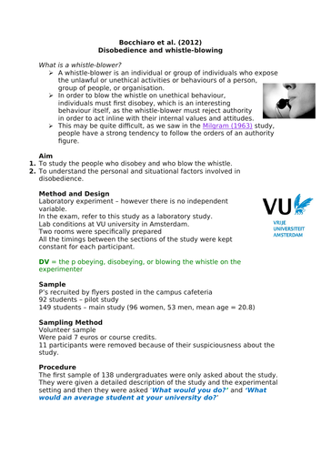 Core studies (A LEVEL) -OCR Psychology | Teaching Resources