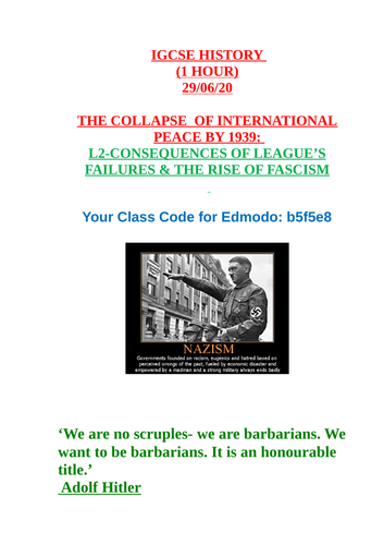 IGCSE: Collapse of International Peace By 1939- 2 Failure of League ...