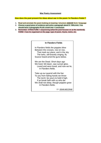 Introduction to War Poetry - KS3 | Teaching Resources