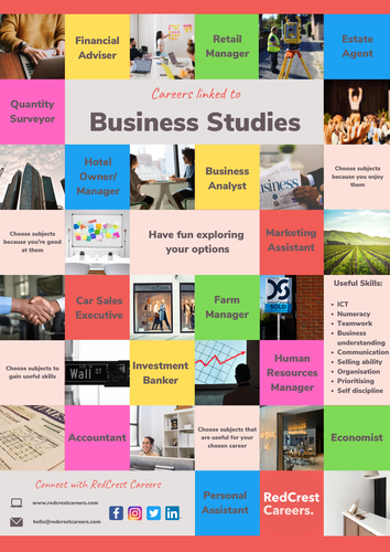 Subject Poster - Careers in Business Studies | Teaching Resources