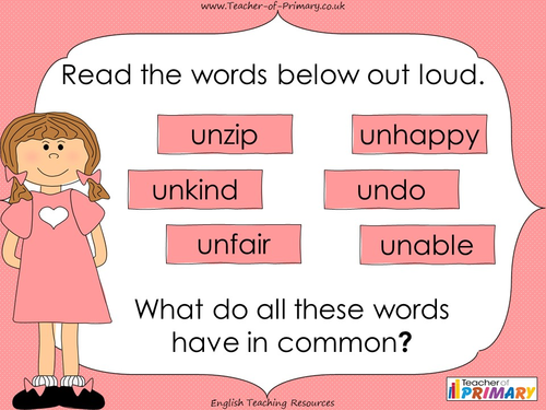 The Prefix 'un' - Year 1 | Teaching Resources