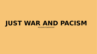Just war and pacifism | Teaching Resources