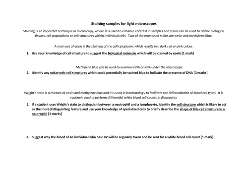 Optical and electron microscopes (AQA A-level Biology) | Teaching Resources