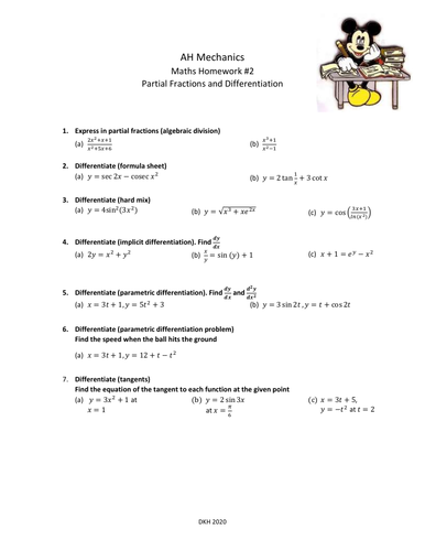 AH Mechanics - Maths Revision | Teaching Resources