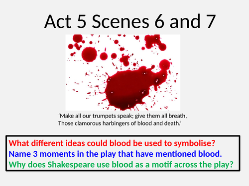Act 5 Scenes 6 and 7 Macbeth | Teaching Resources