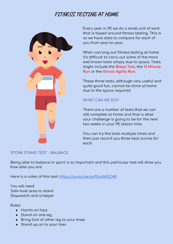 PE Fitness Testing Resource and Worksheet - with Normative Data | KS2 ...