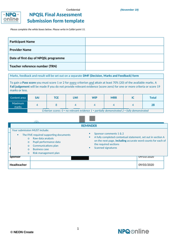 NPQSL -Full Project PASS | Teaching Resources