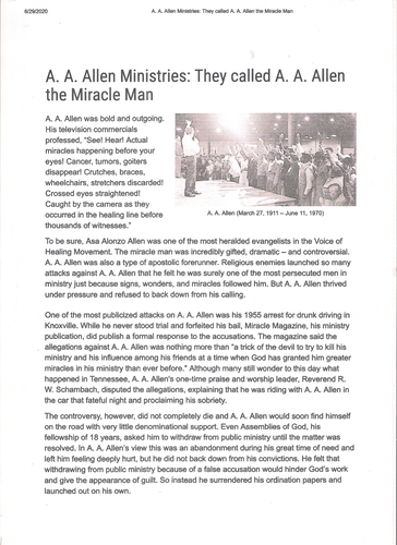 A. A. Allen (1911- 1970) | Teaching Resources