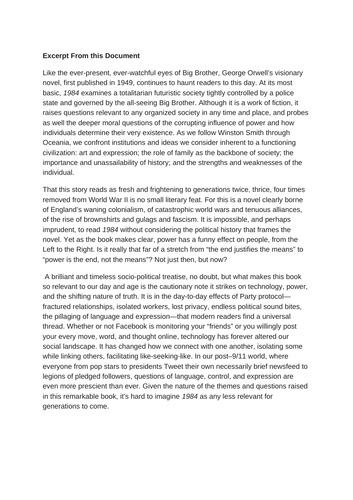 1984 GCSE Coursework Unit | Teaching Resources
