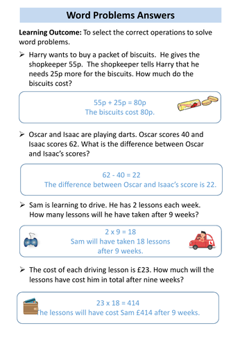 Word Problems - Mixed Operations | Teaching Resources