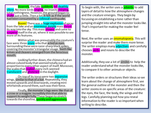 Myths and Legends Descriptive Writing | Teaching Resources