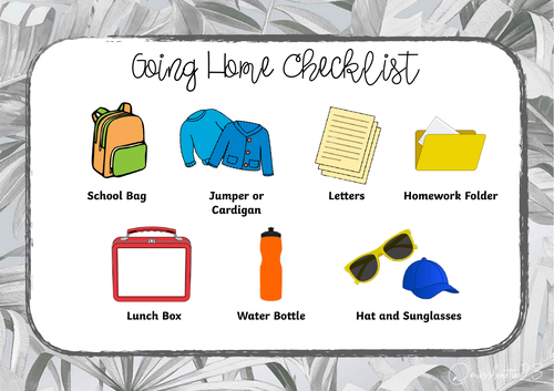 Going Home Checklist | Teaching Resources