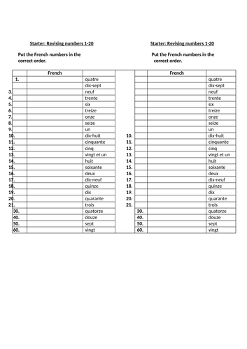 French numbers 1-100 bundle | Teaching Resources