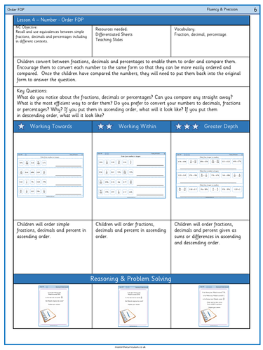 Year 6- Fractions, Decimals, Percentages- Week 1- Differentiated ...