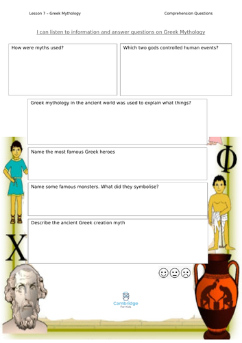 Ancient Greek Mythology | Distance Learning | Audio & Comprehension ...