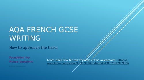 GCSE FRENCH Writing F Q1 PPT with video link | Teaching Resources