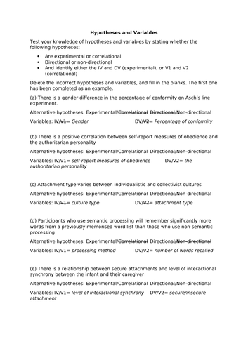 AQA Psychology Research Methods Revision Sheets | Teaching Resources