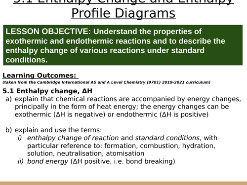 Physical Chemistry #15: Enthalpy Change and Enthalpy Profile Diagrams ...