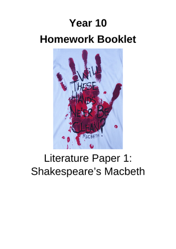 Macbeth 6 week homework booklet | Teaching Resources