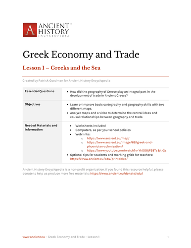 Economy & Trade in Ancient Greece | Teaching Resources