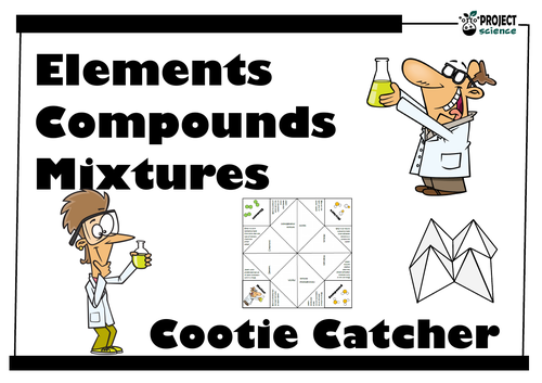 Elements, Compounds and Mixtures Cootie Catcher | Teaching Resources