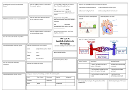 Applied Anatomy & Physiology Learning Mat | Teaching Resources
