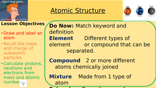C1.6 Structure of the Atom | Teaching Resources