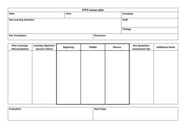 EYFS lesson plan template | Teaching Resources
