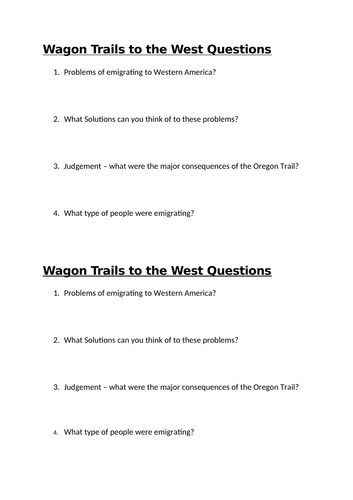 The Oregon Trail and the Donner Party - Lesson | Teaching Resources