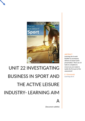 Btec Sport L3 Unit 22 Investigating Sport and the Active Leisure ...
