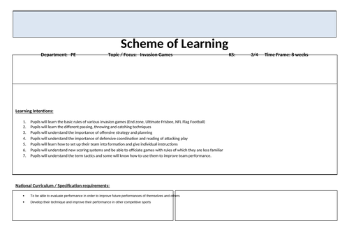 SOL for KS3/KS4 Ultimate Frisbee & Flag American Football (Flag NFL ...