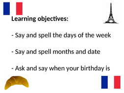 French days, months, dates and birthdays | Teaching Resources