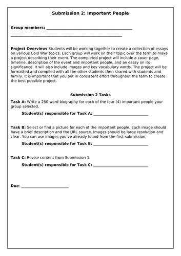 Cold War Topics Research Project | Teaching Resources