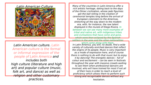 Culture cards | Teaching Resources