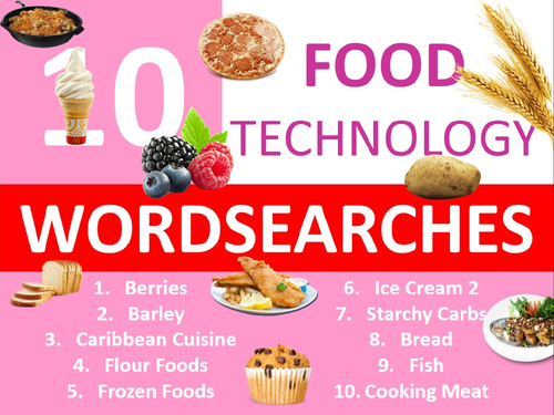 10 Food Technology Wordsearches #11 Keyword Starters Settlers ...