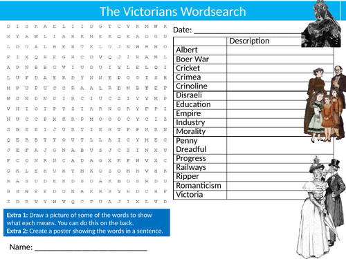 The Victorians #2 Wordsearch Starter Settler Activity Homework Cover ...