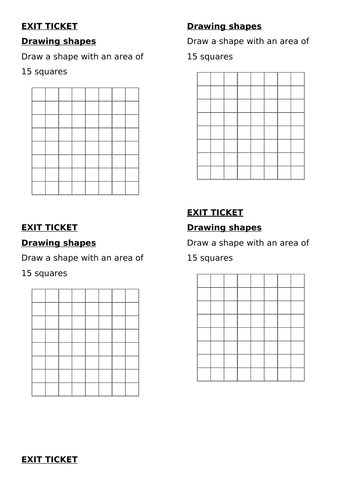 Area Year 4 - Exit Tickets | Teaching Resources Area Year 4 - Exit Tickets | Teaching Resources