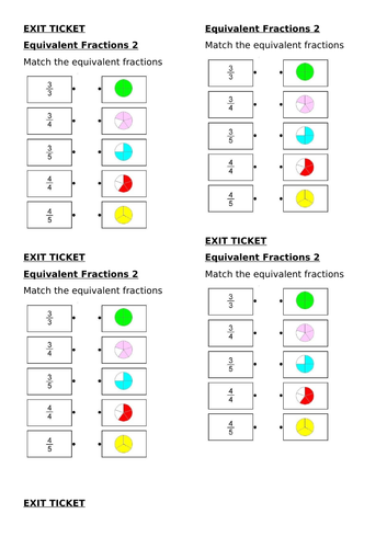Fractions Year 4 - Exit Tickets | Teaching Resources Fractions Year 4 - Exit Tickets | Teaching Resources