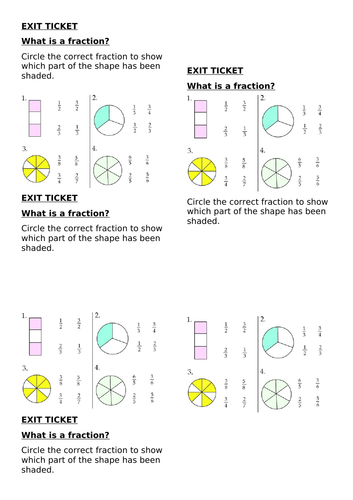 Fractions Year 4 - Exit Tickets | Teaching Resources Fractions Year 4 - Exit Tickets | Teaching Resources