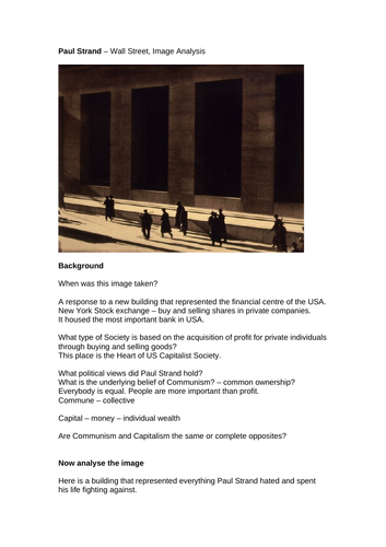 Image Analysis lesson - Photography - Paul Strand and Dorothea Lange ...