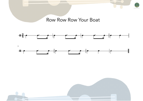 Ukulele Group - Row Row Row Your Boat sheet music and teaching ...