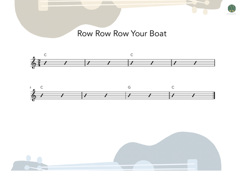 Ukulele Group - Row Row Row Your Boat sheet music and teaching ...
