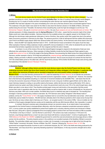 Why did Germany lose the war? | Teaching Resources