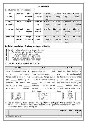 Mi familia / Family - Spanish GCSE (13 worksheets) | Teaching Resources