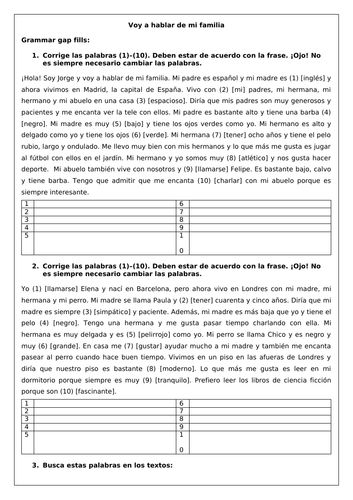 Mi familia / Family - Spanish GCSE (13 worksheets) | Teaching Resources
